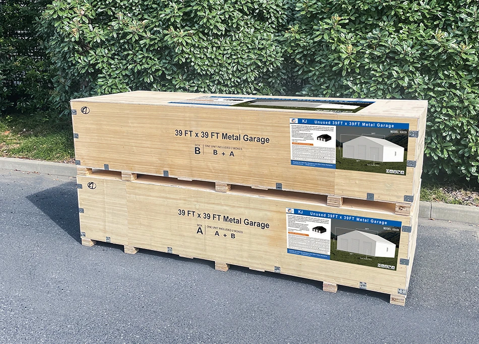 KJ 39FT X 39FT Prefab Metal Frame Garage - Durable Prefabricated ...