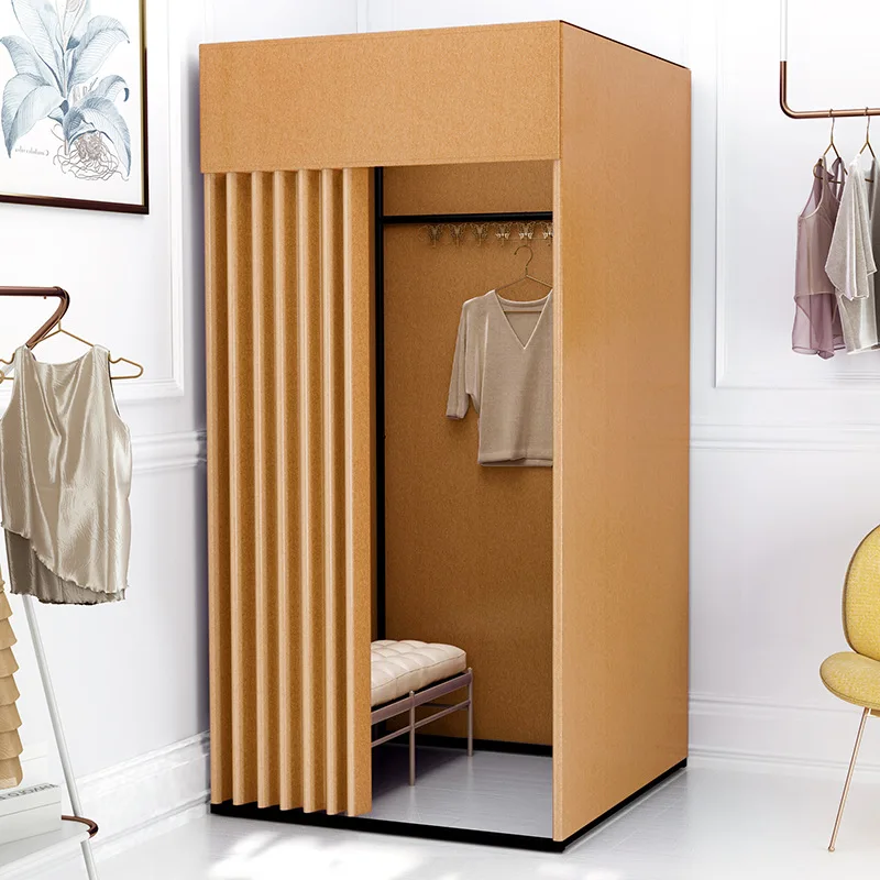 IDO Portable Folding Clothes Shop Fitting Room - Black/gold