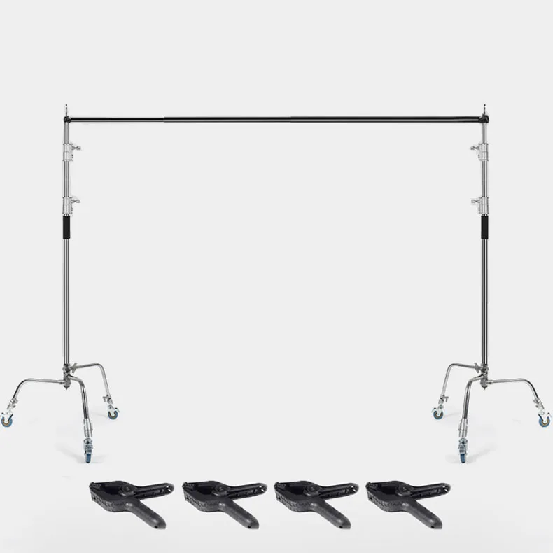 3.3x3M Background Stand Heavy Duty C Stand with Wheels Telescopic Cross ...