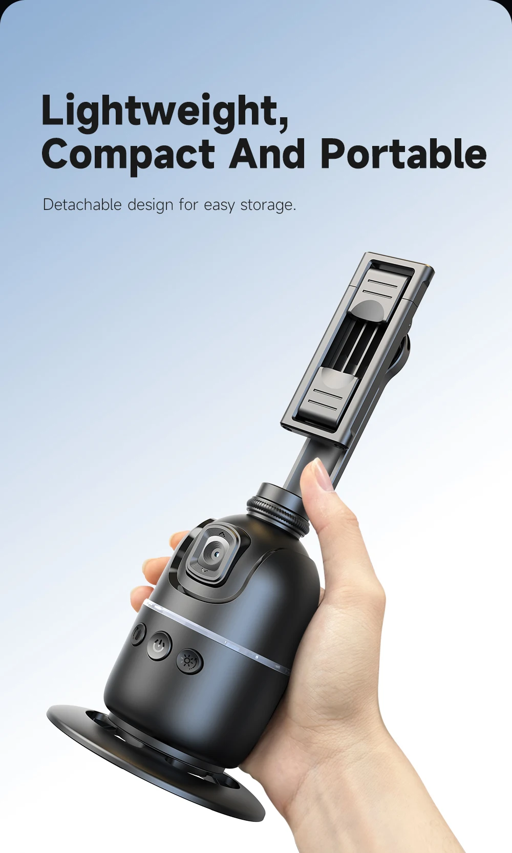 P03 AI Smart Selfie Stick - 360 Rotation & Face Tracking