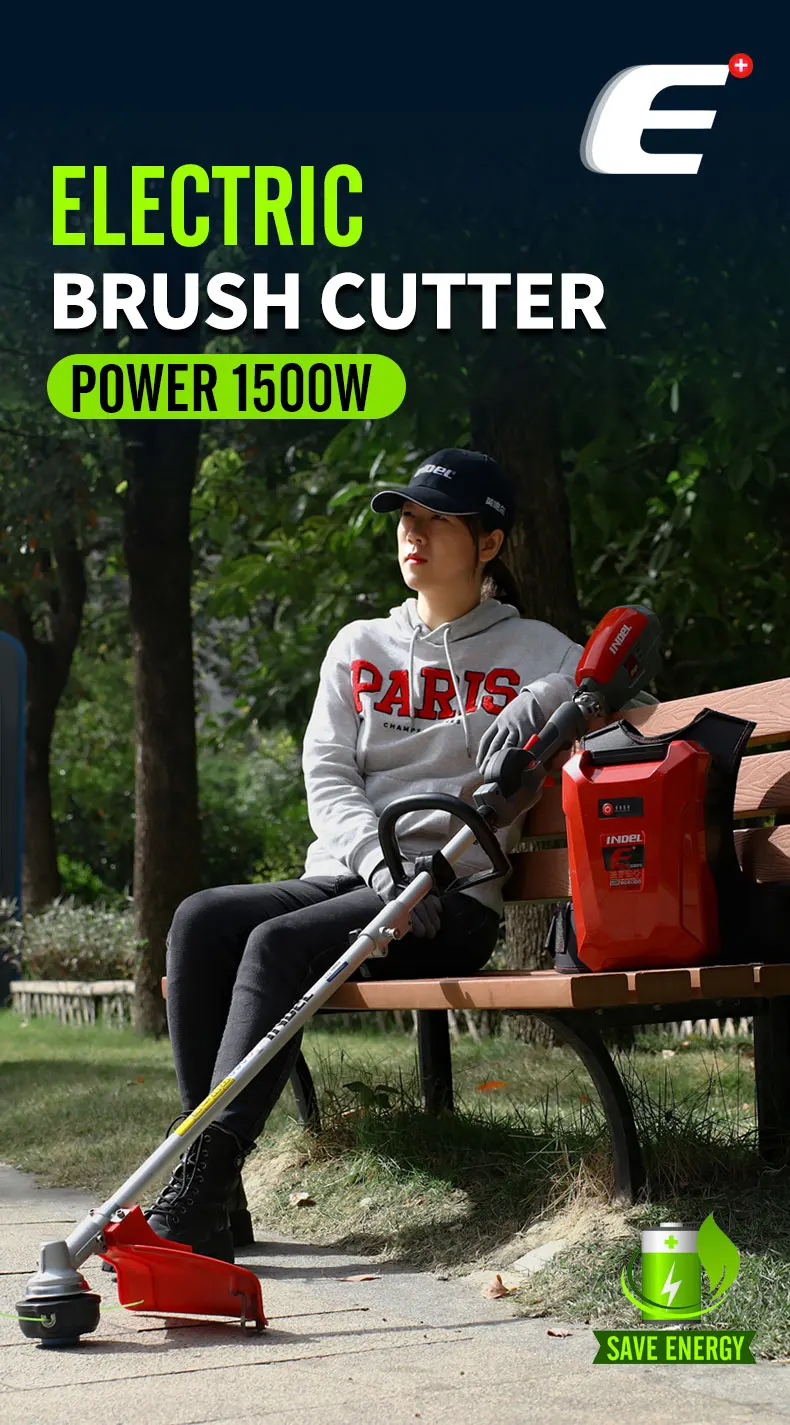 36V Electric Brush Cutter – Cordless Lawn Trimmer with Lithium Battery ...