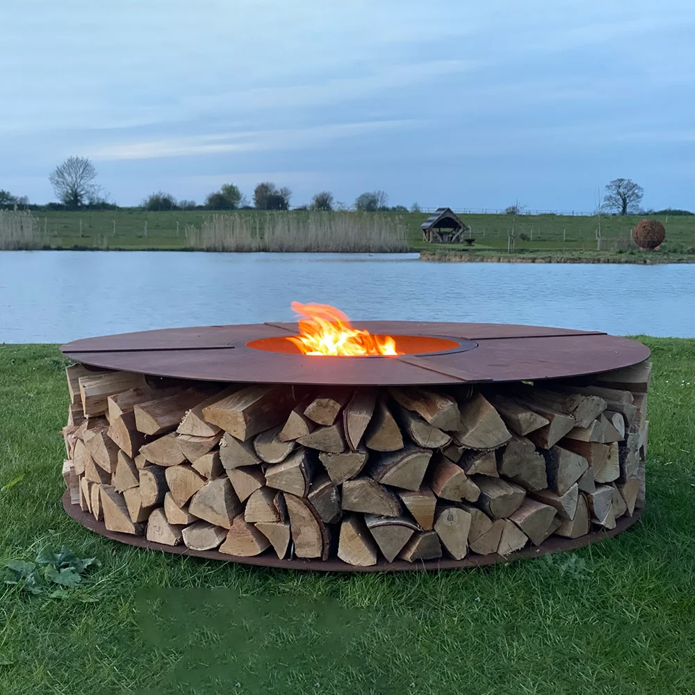 Modern Patio Garden Corten Steel Decorative Smokeless Fire Pit Outdoor ...