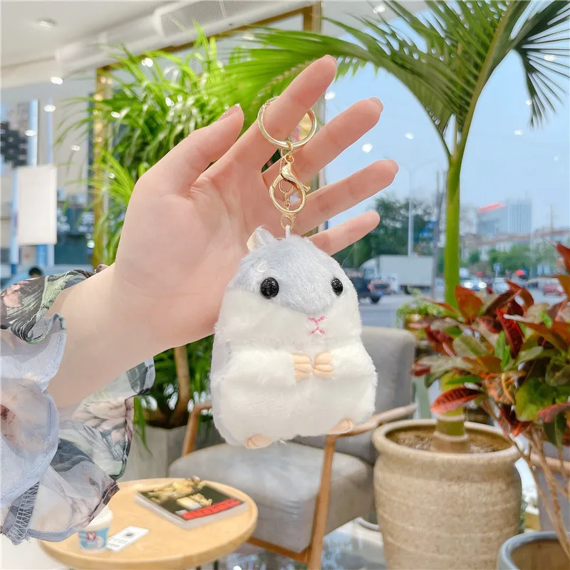 Cartoon Hamster Doll Keychains Cute Stuffed Toy Key Chain For Girls ...