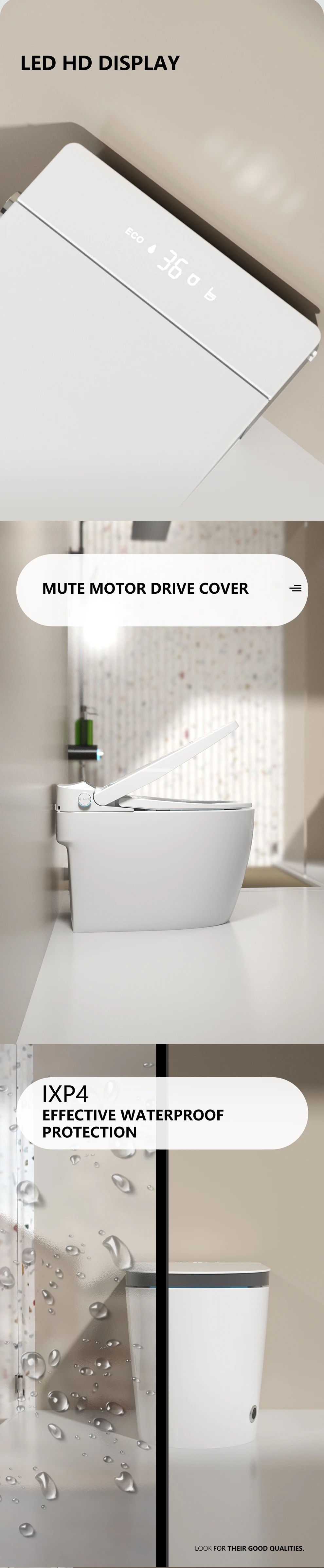 Ceramic Wc Smart Rimless Toilet With Bidet Wholesale Bathroom White ...