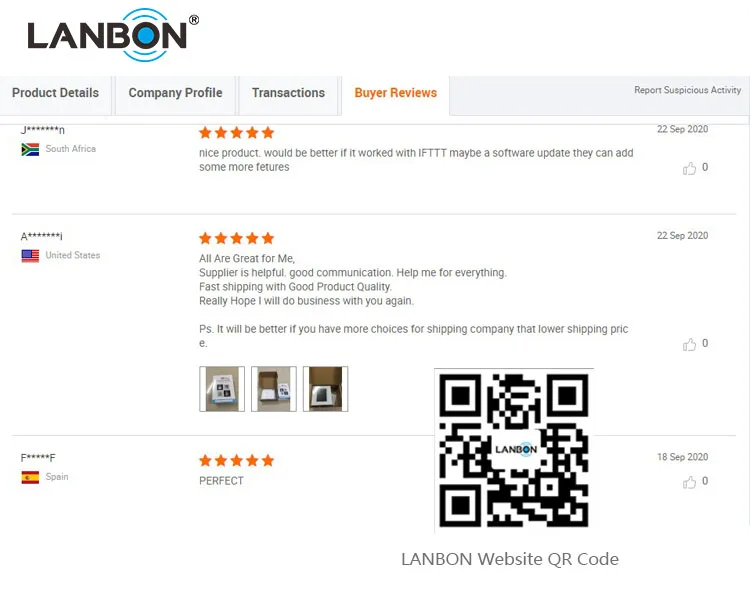 Newest Lanbon L8 5-in-1 Smart WiFi Switch with LCD Touch Screen for ...
