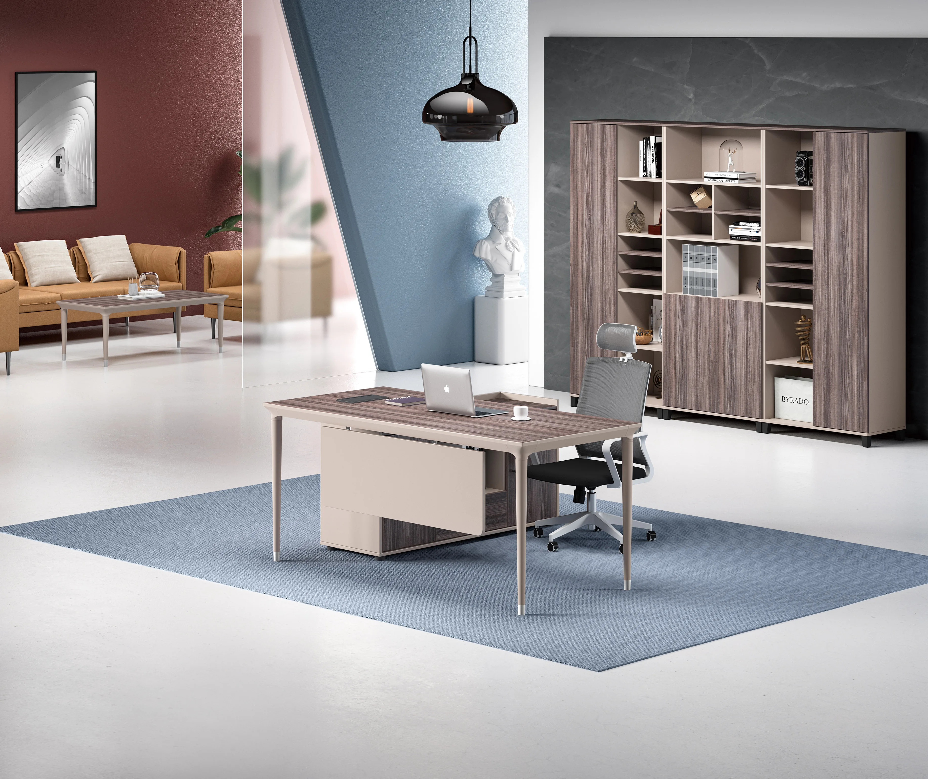 Office Furniture Large Filing Cabinet 5 Shelf Bookcase Wooden Office ...
