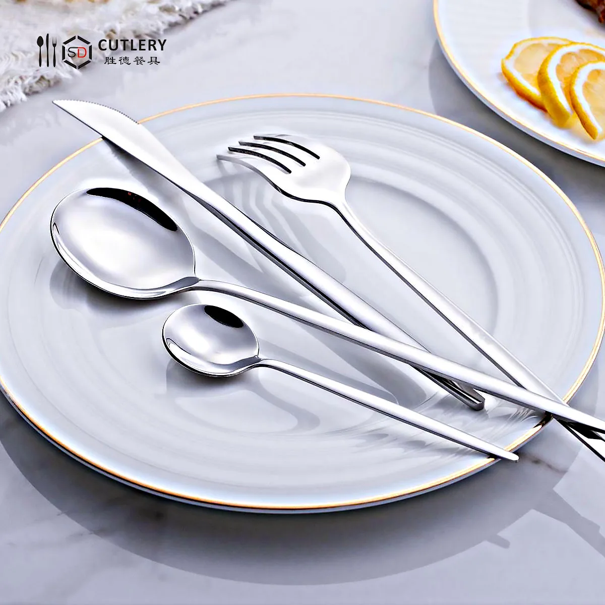 Customized Logo Business Gift Silverware Stainless Steel Flatware Knife Spoon Fork Premium ...