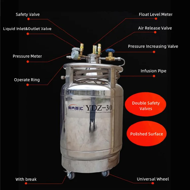 High Safety Vacuum Cryogenic Dewar Flask Jug For Ln2 Lo2 Lar Lco2 - Buy ...
