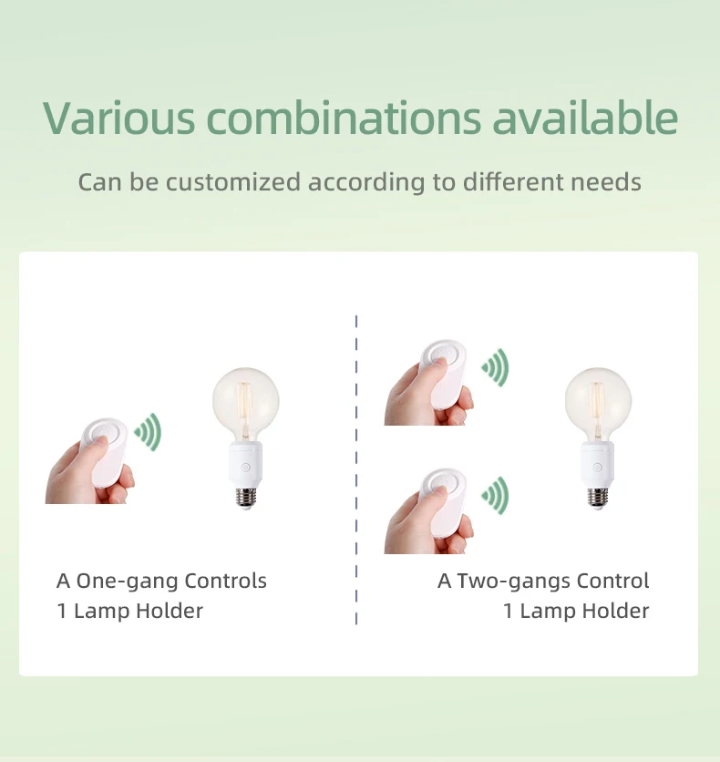 Mini Remote Control Light Bulb Socket Wireless Light Switch for Pull ...