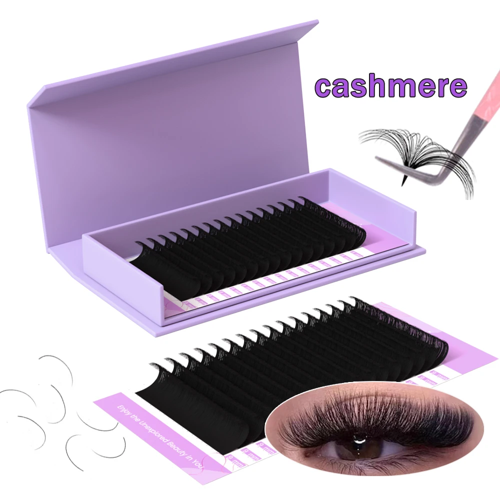 Chasmere Deep Dark Fluffy Matte Black Easy Fanning 0.02 0.03mm Volume Lash Extension Mix Tray ...