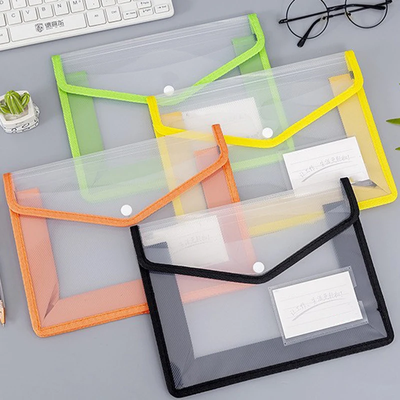Transparent Waterproof Document Storage Plastic A4 File Bag Offics ...