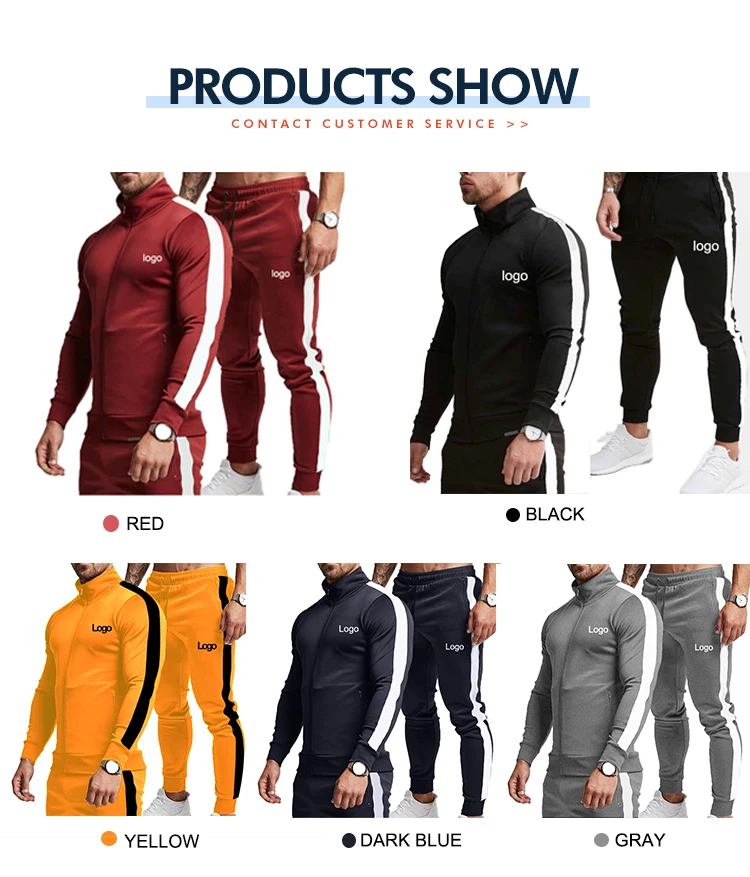 High Quality Custom Logo Side Stripes Unisex Sports Sweatsuit 2 Piece ...