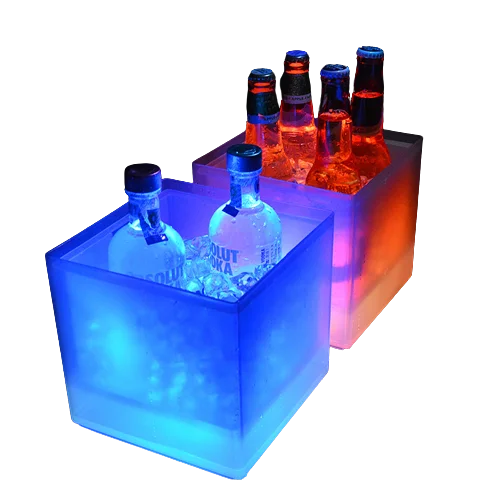 Led Ice Bucket For Champagne Wine Square Ice Bucket Drinks Beer Bucket ...