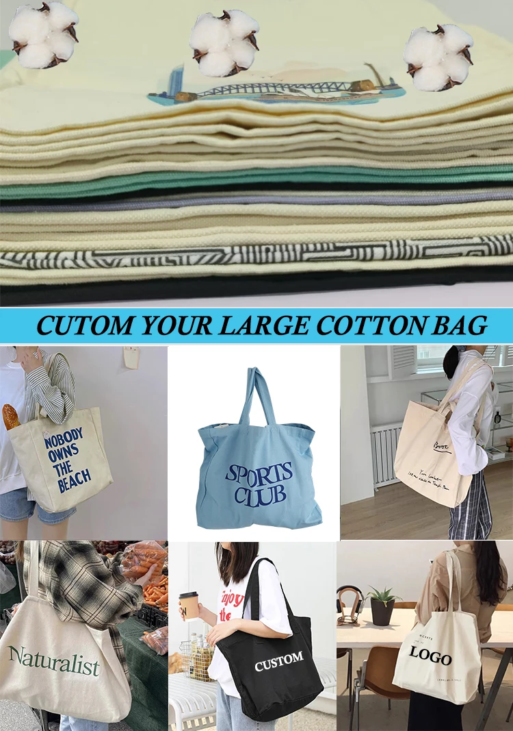 Custom Printed Extra Large Capacity Tote Bag With Logo Heavy-Weight ...