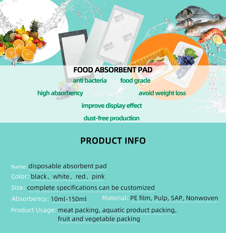 Cold Chain Refrigerator Drip Food Grade Blood Super Absorbent Pad for ...