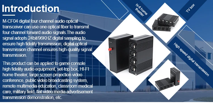 Xlr Unidirectional Audio Over Fiber Optic Extender Transceiver And ...