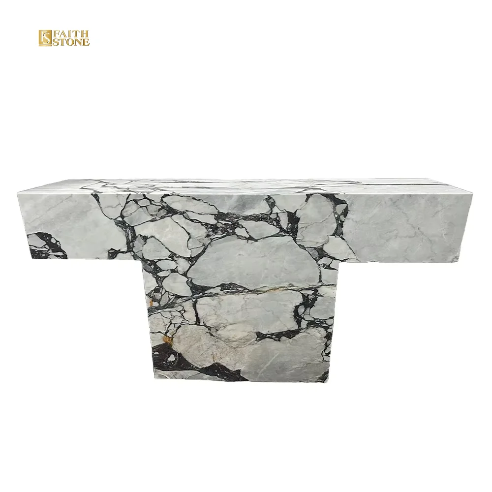 Calacatta Viola Marble Console Table White Marble Stone Coffee Table ...