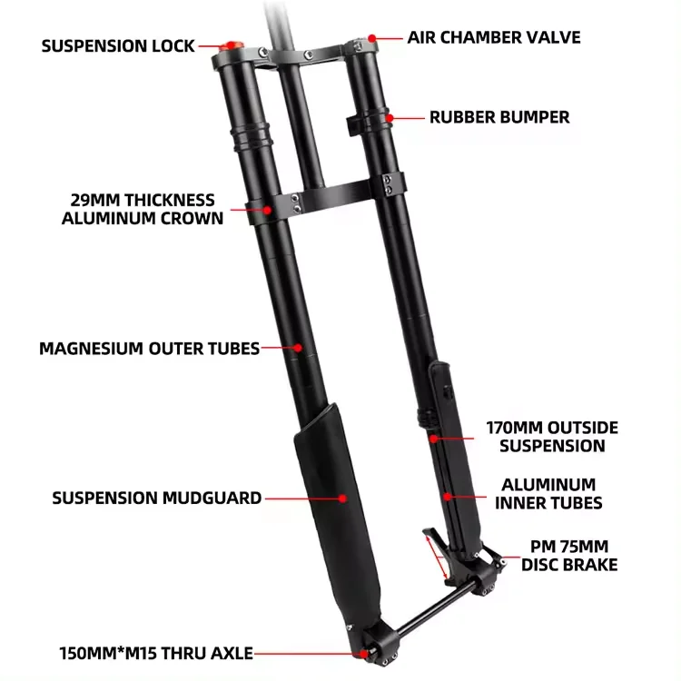 Mtb Bike Suspension - Inverted Front Fork for 26/27.5/29 Inch