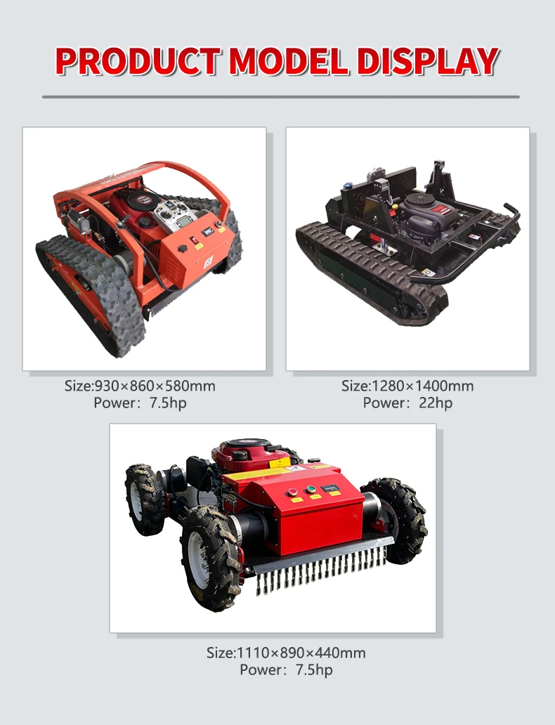 Rubber Crawler Robot Gasoline Self Propelled Garden Remote Control Lawn ...