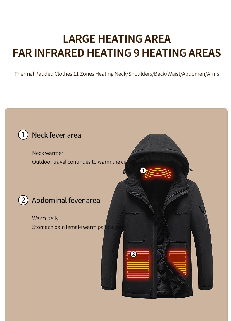 Wholesale Heating Coat Clothes Winter Outerwear Apparel Electric Heated ...
