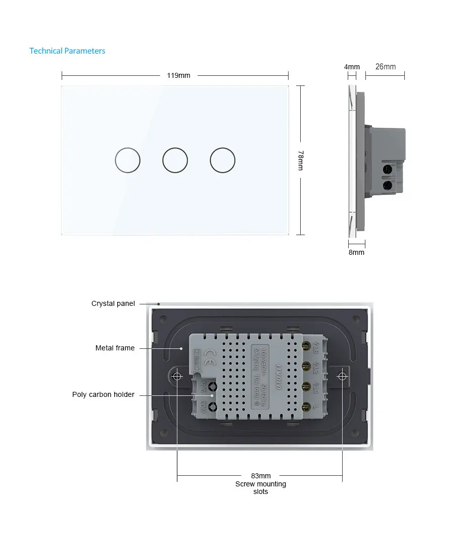 Screen Touch Switch Control Light Switch Livolo Au/us Standard C9 2 ...