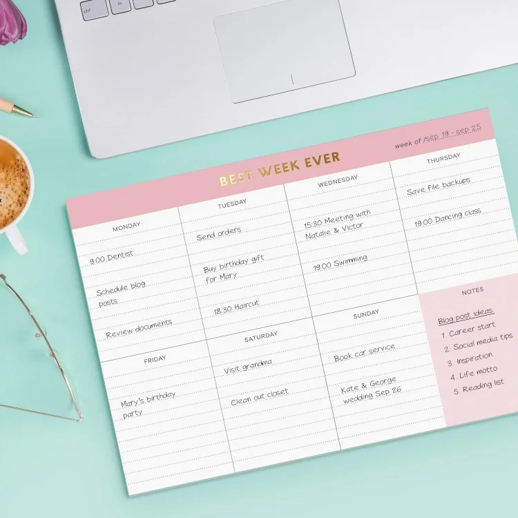 Wholesale Tear Off Weekly Planner Pad Goal Tracker Organizer With Space ...
