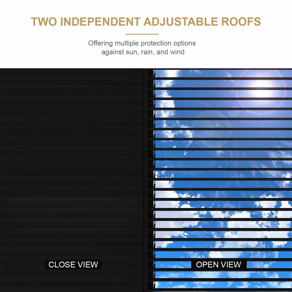 Luxury Outdoor Louver Sun Awnings Patio Terrace Canopy Waterproof ...