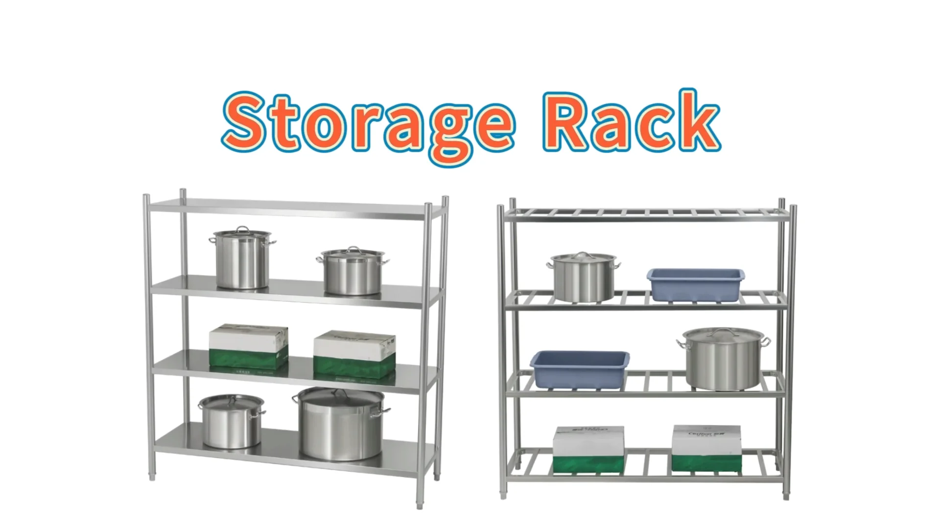 Stainless Steel Square Tube Plate Type Commercial Kitchen Rack Storage ...
