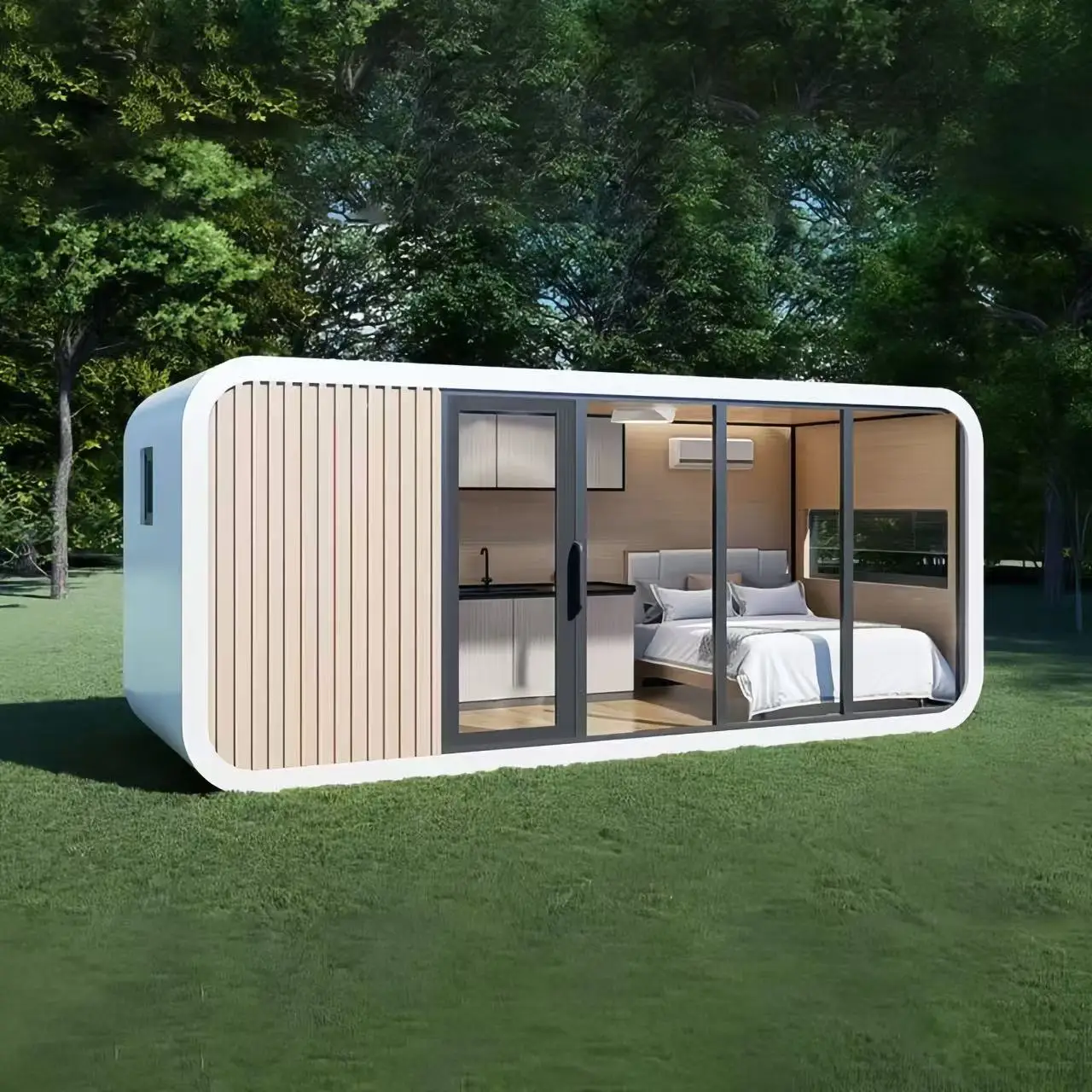Luxury Turnkey Modular Steel 20ft 40ft Prefab Villa Solar Photovoltaic ...