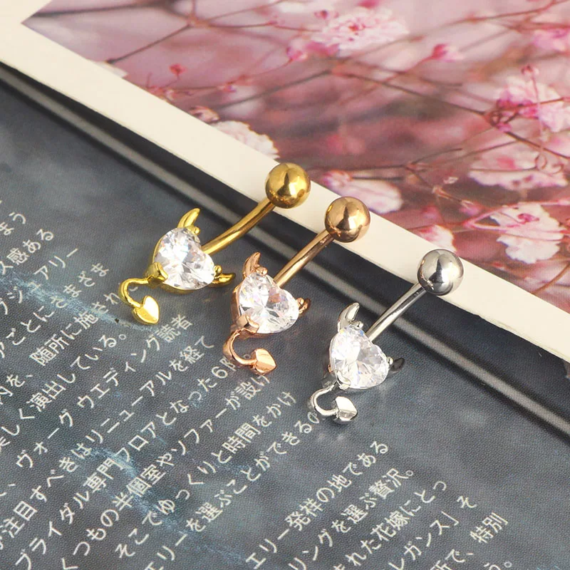 Wholesales Heart Skull Belly Rings Navel Piercing Babrbll For Women 14g ... Wholesales Heart Skull Belly Rings Navel Piercing Babrbll For Women 14g ...