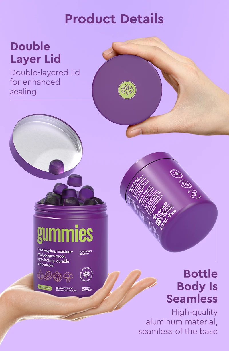 Luxury Metal Packaging - 500ml Tin Cans for Gummies