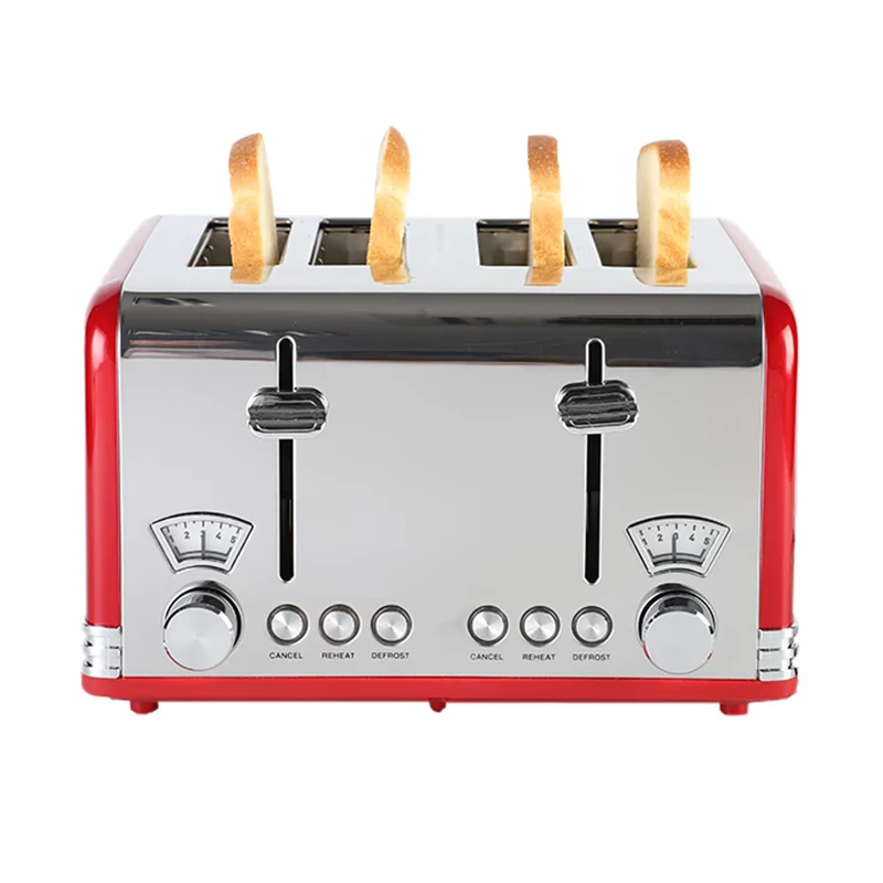 4 Slice Extra Wide Slot Bread Toaster - Reheat & Defrost