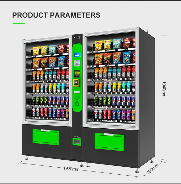 TCN Large Vending Machine Combo Snack and Drink Vending Machine Popular Use