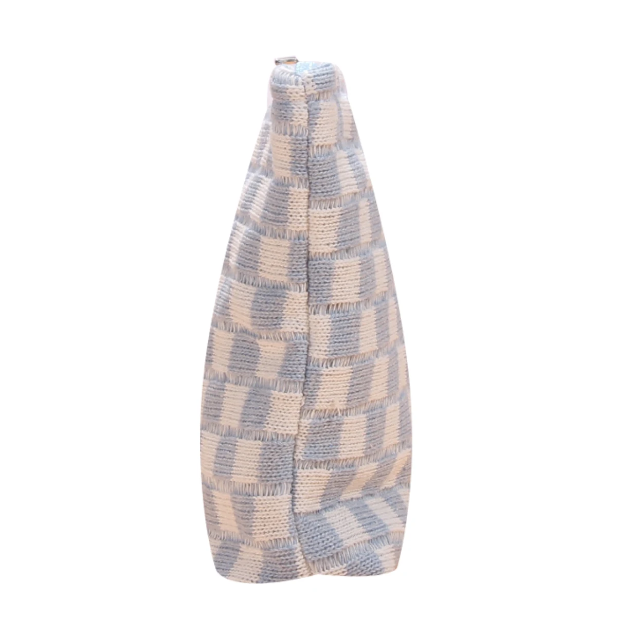 Knitted Checker Makeup Pouch With Zipper Makeup Brushes Storage Bag ...