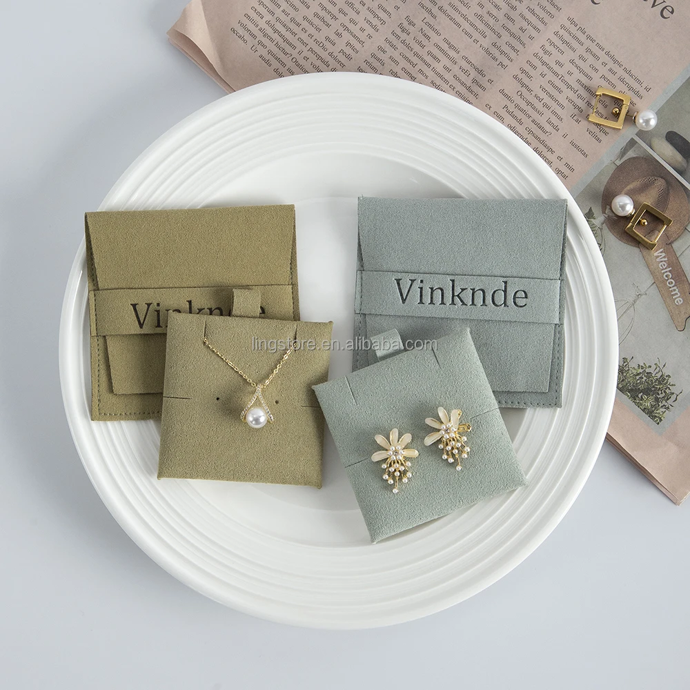 8*8 Cm Custom Logo Microfiber Pouch With Band Jewelry Packaging Gift ...