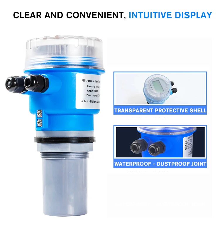 Ultrasonic Level Sensor Transmitter 4-20mA Modbus RS485 for Industrial ...