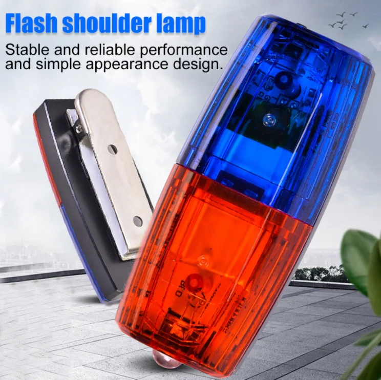 Rechargeable Red Blue Warning Shoulder Led Light Reminder Clip On ...
