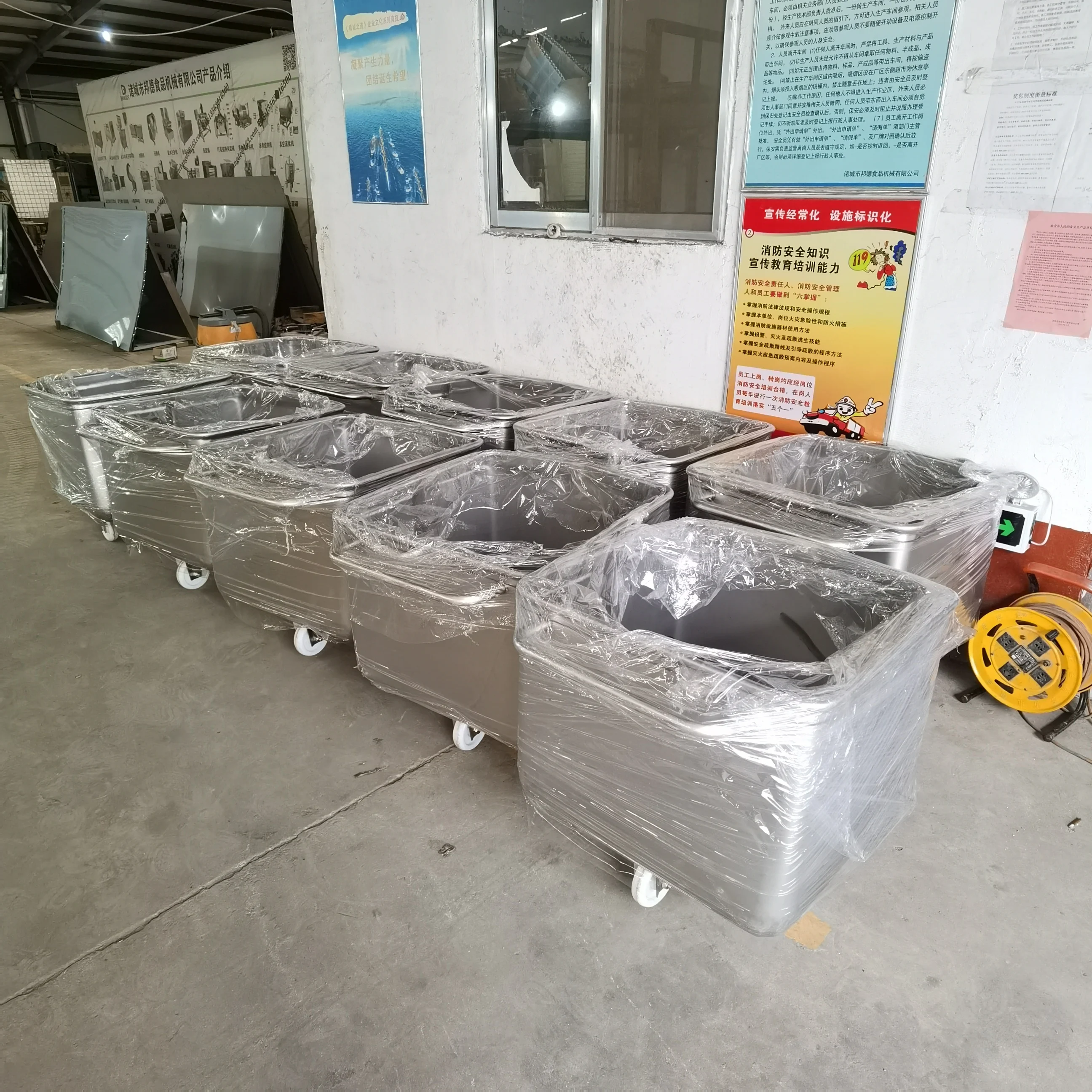 Stainless Steel Meat Trolley Cart Hopper Meat Trolley Meat Hopper ...