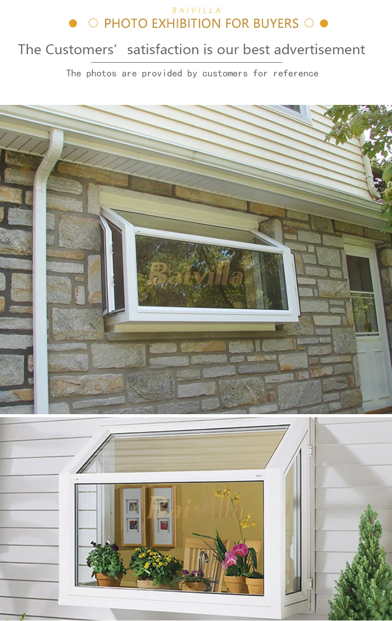 Baivilla Custom Aluminum Bay Garden Windows for Villa & Patio ODM