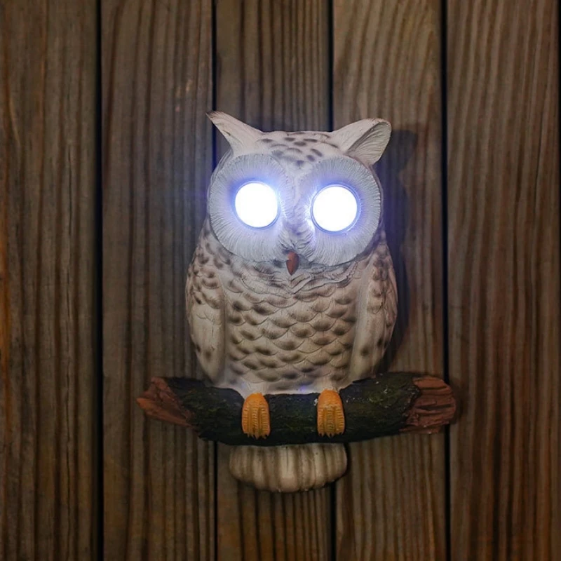Owl Statues Tree Sculptures Outdoor Garden Statues Solar Light Owl Tree ...