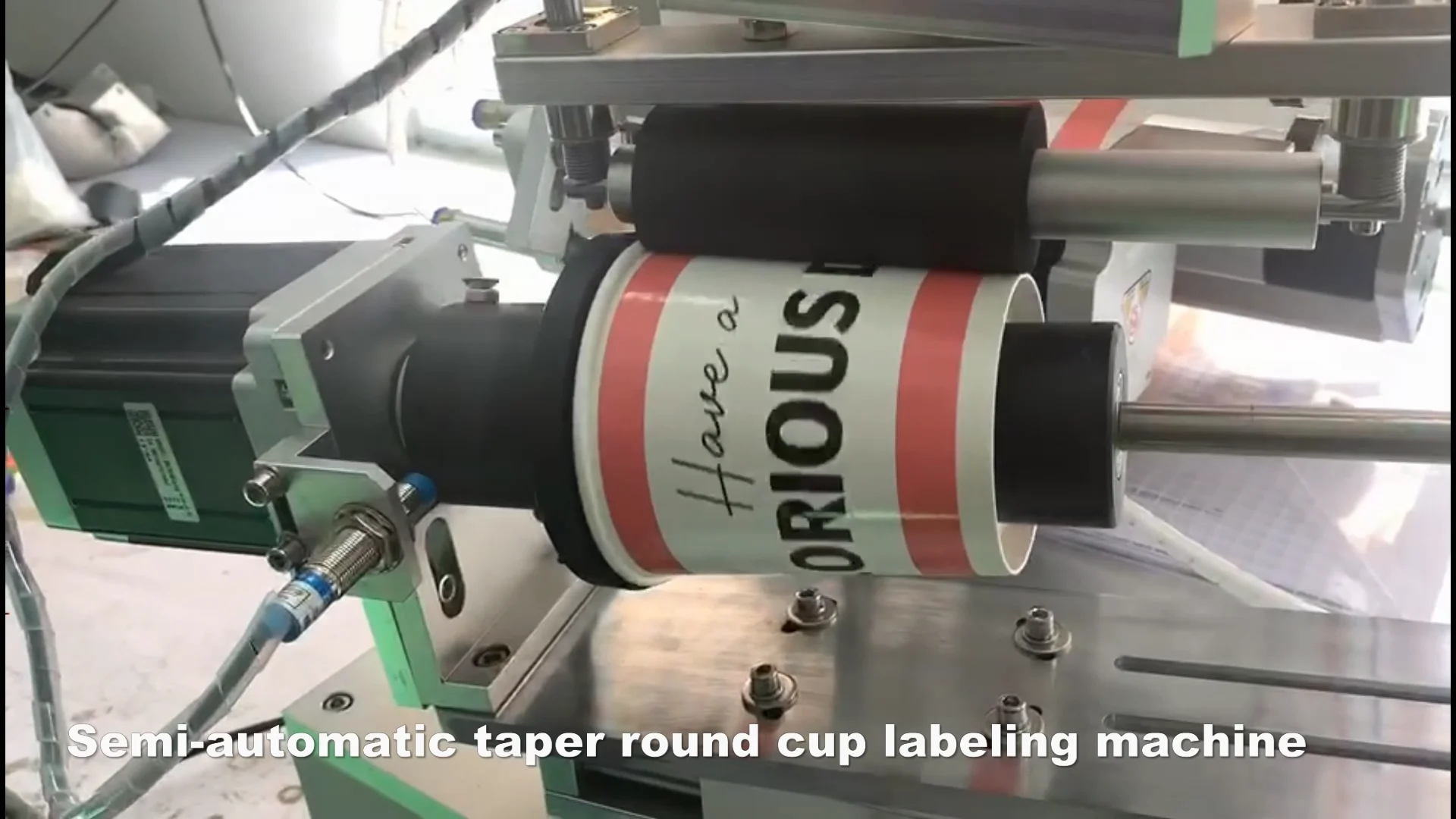 Sticker Label Conic Print And Apply Label Machines For Plastic Cup ...