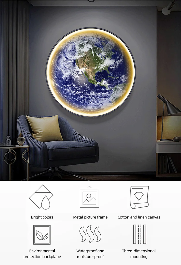 Nordic Wall Light Mural Lighting - Decorative LED Moon Lamp