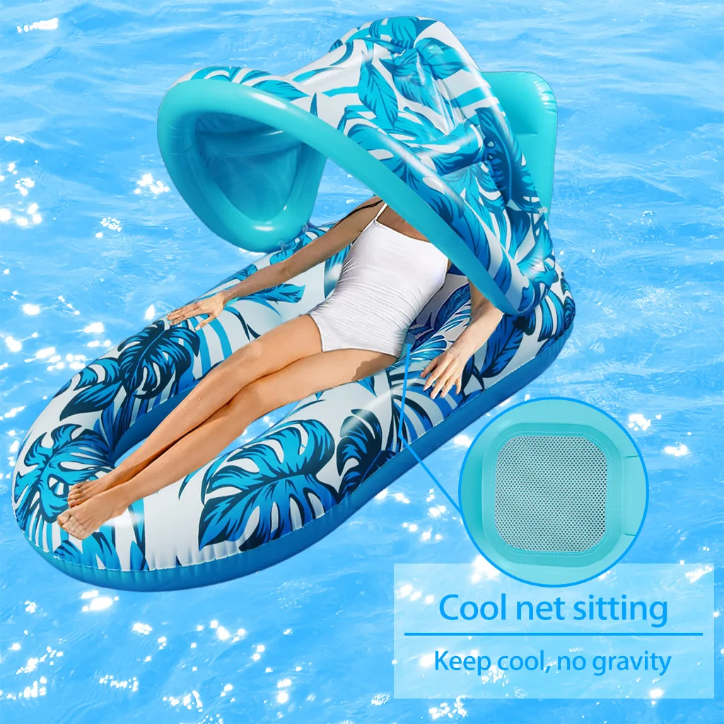 New Swimming Water Recliner Lounge Pvc Floating Row Adult Pool ...