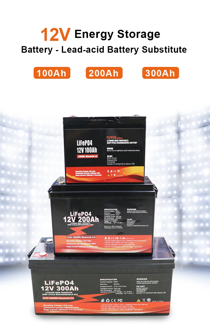 Smart Solar Battery Lithium Ion 12.8v 24v 200ah 300ah 400ah ...