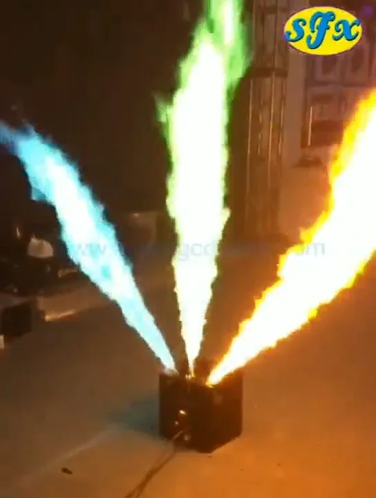 Dmx 512 Triple Way Flame Machine Color Spray Thrower Fire Flame ...