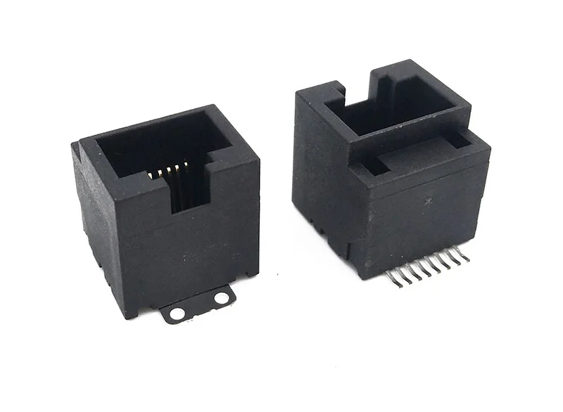 5222 Vertical Pcb Smt Rj45 Ethernet Jack Female Lcp Black Top Entry ...