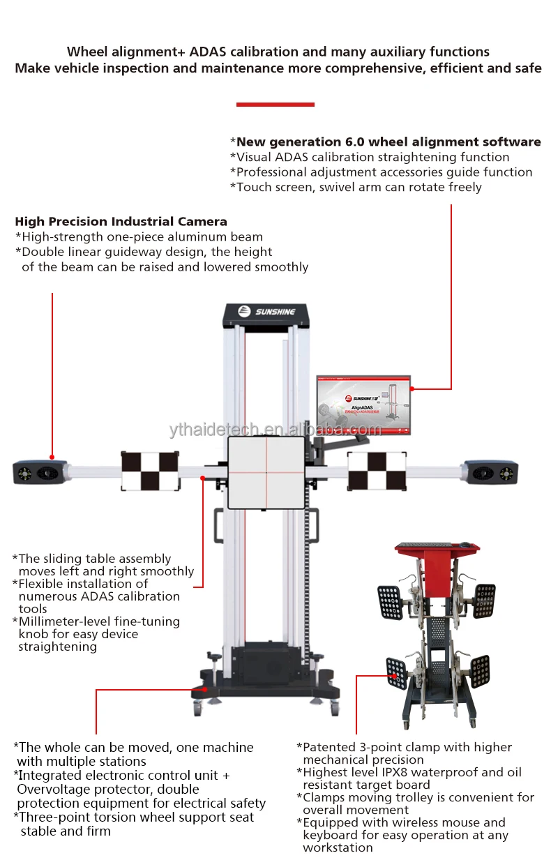 High Accuracy Diagnostic Scanner Tools Adas Calibration Stand Ce Certified Sunshine S750