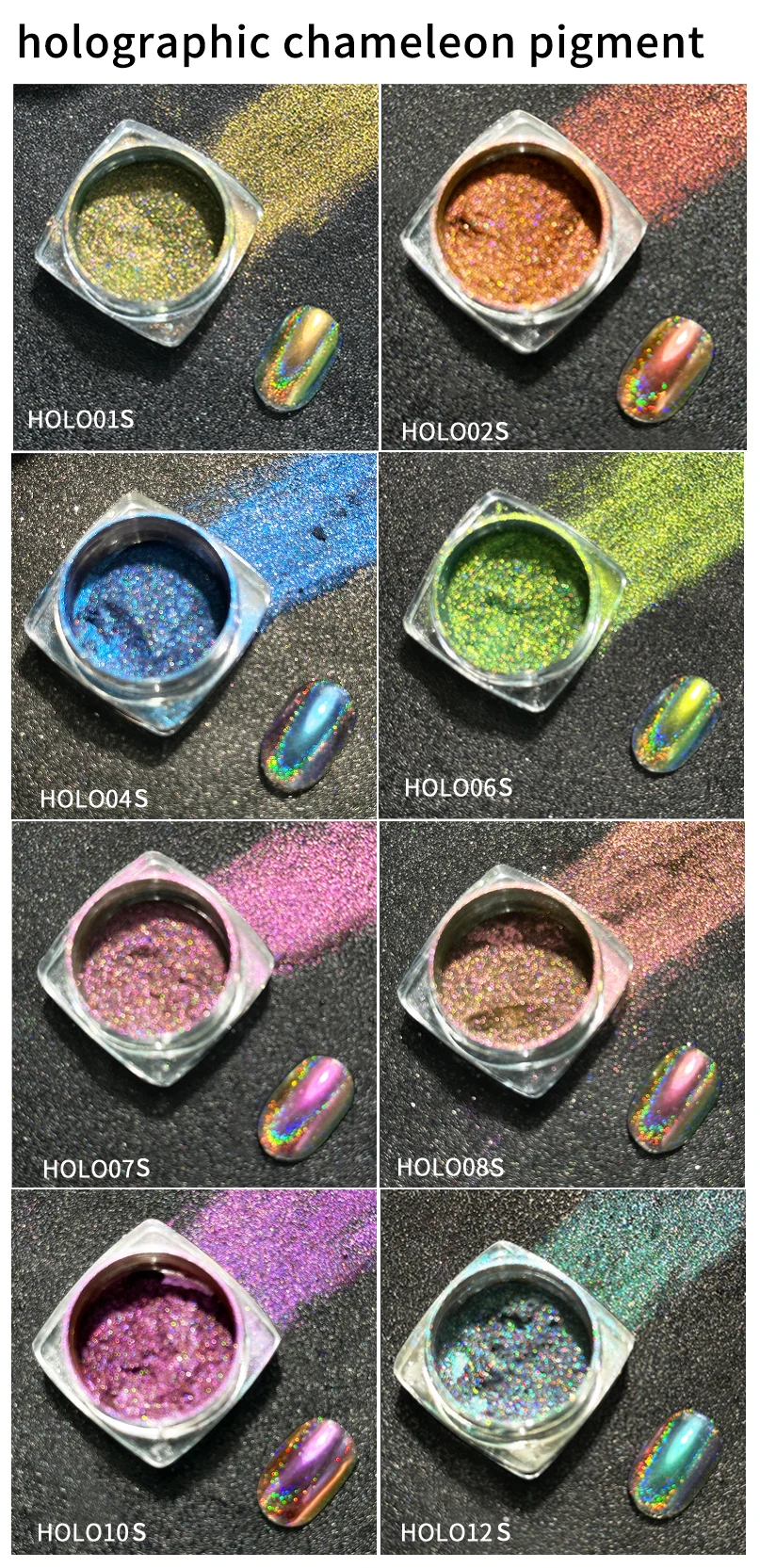 Super Fine Holographic Loose Rainbow Multichromic Mirror Effect Nail ...