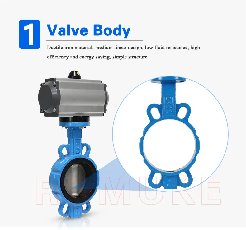 D671X-16Q Pneumatic Butterfly Valves - Ductile Iron Soft Seal