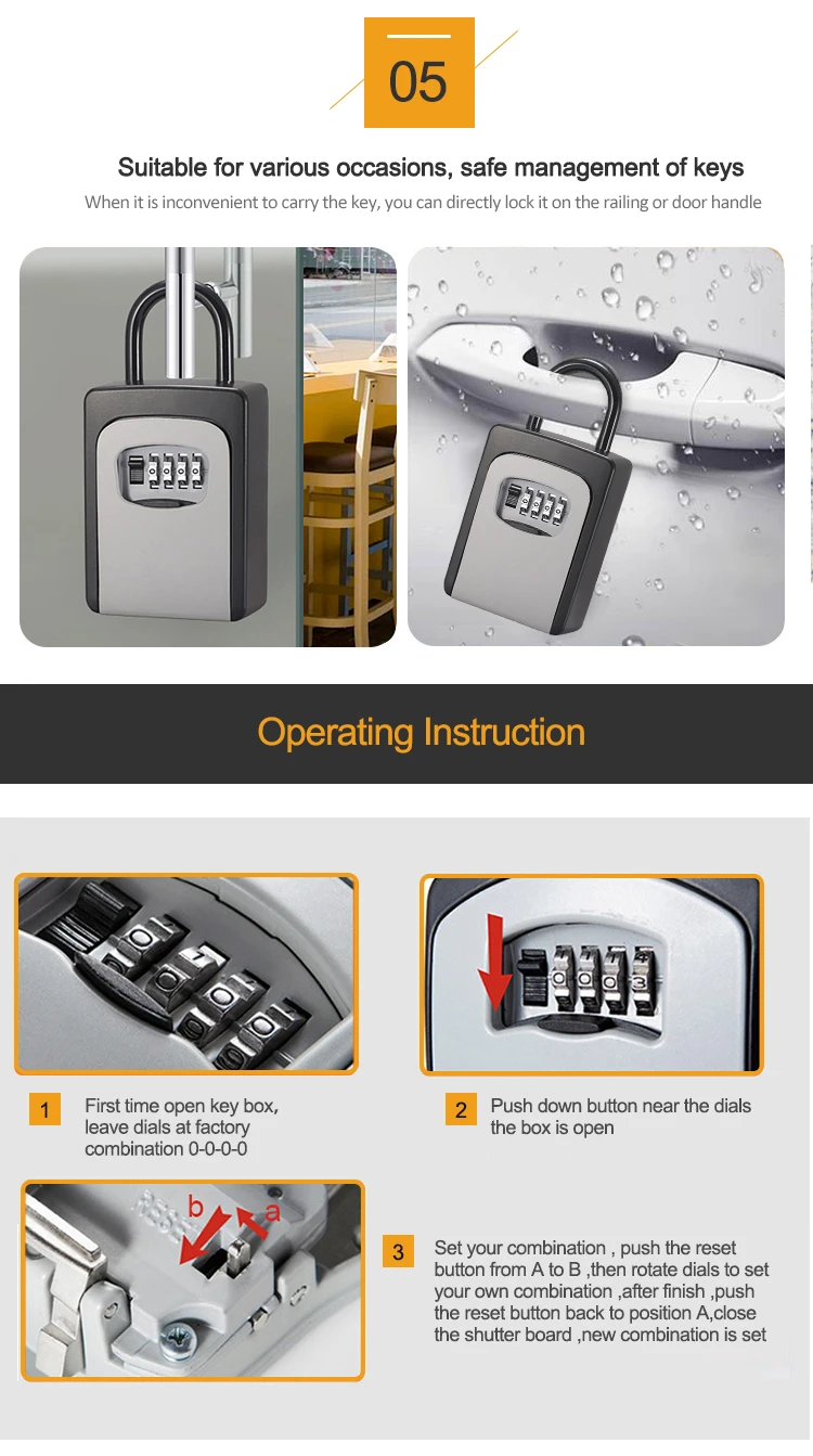 Combination Lock For Box 4 Digital Zinc Alloy Combination Safe Number ...